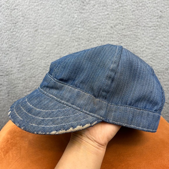 Accessories | Vintage 4s50s Denim Engineers Cap Flat Top Hat Blue ...
